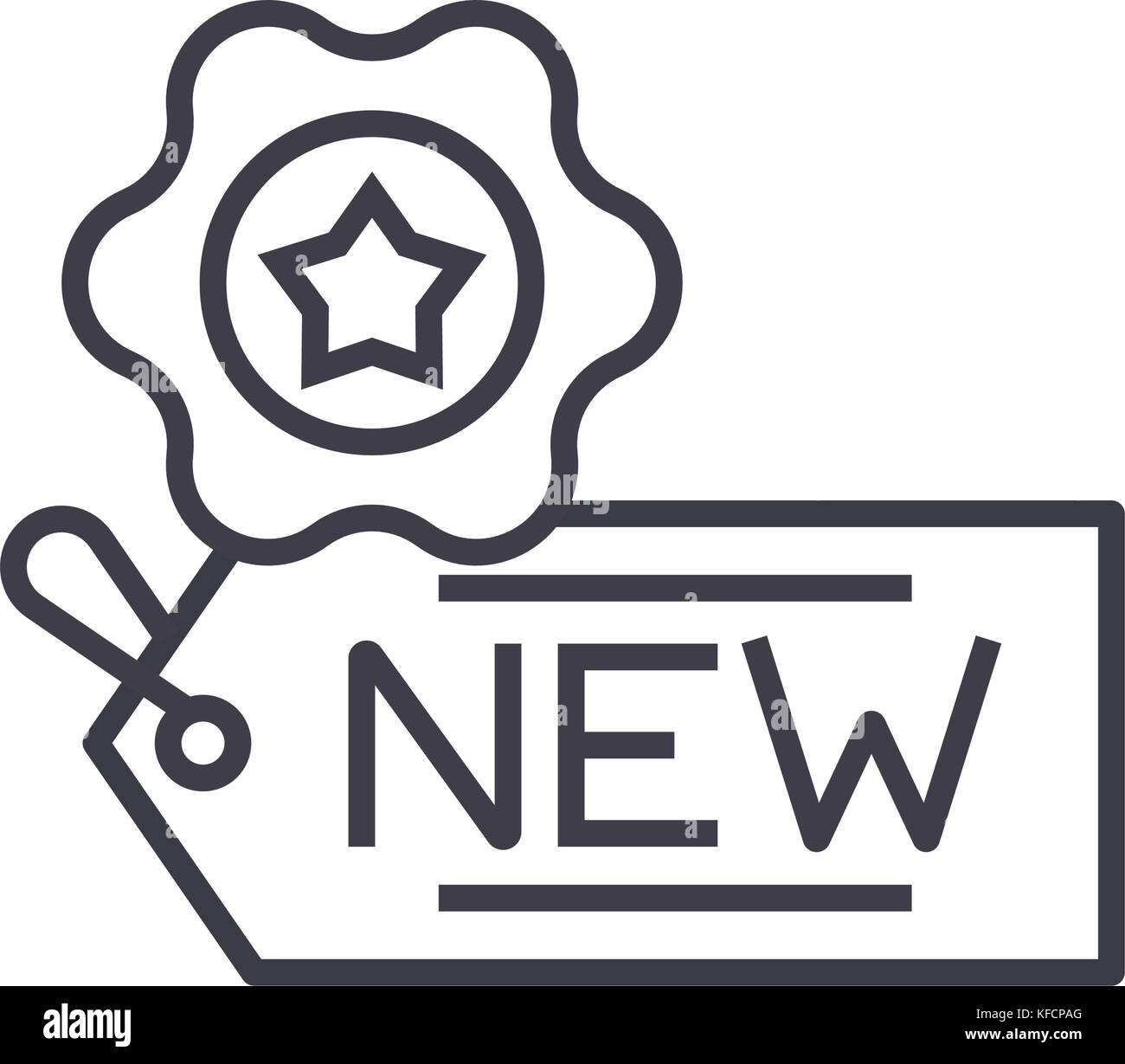 new tag concept vector thin line icon, symbol, sign, illustration on ...