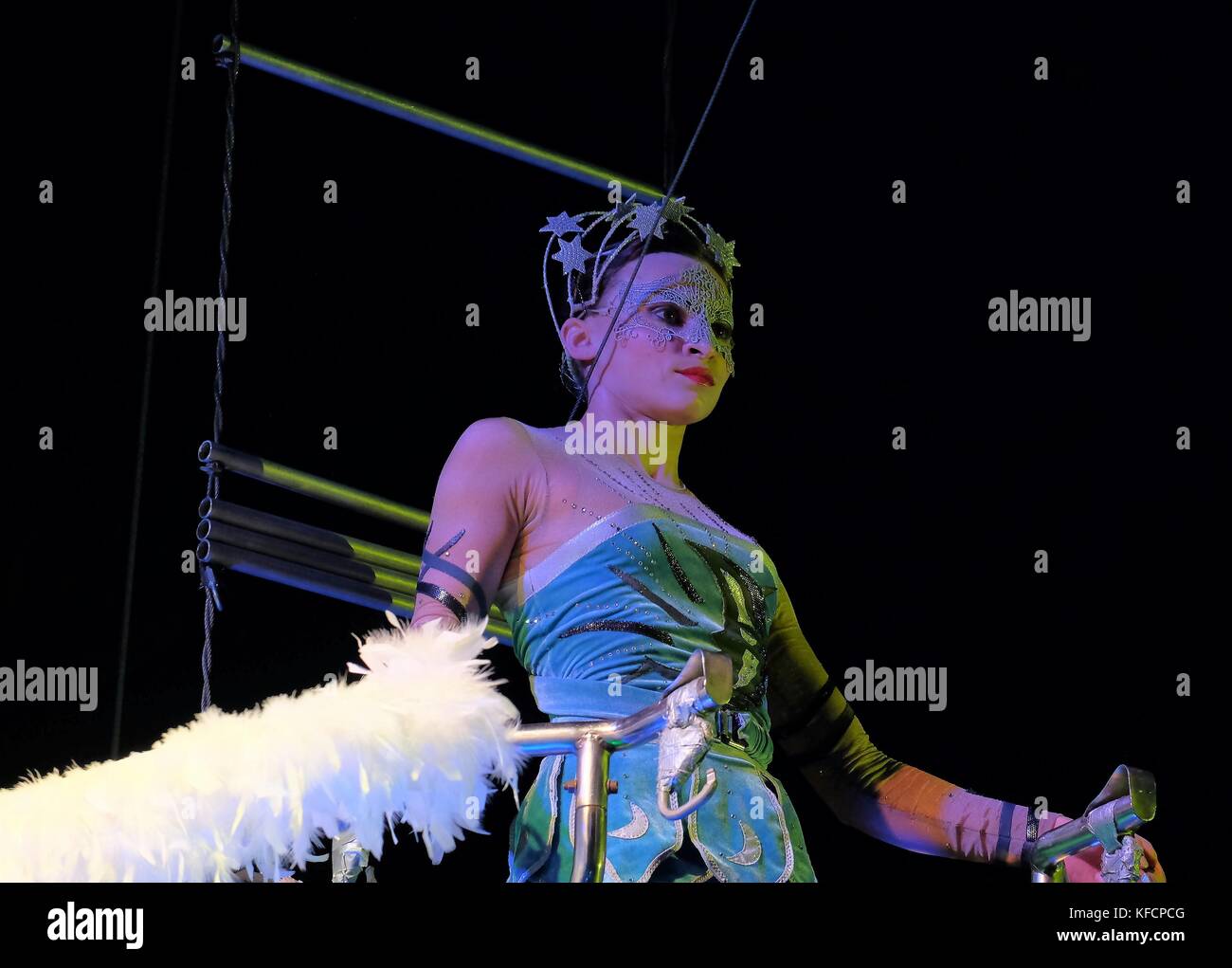 circus performers tight rope act Stock Photo - Alamy