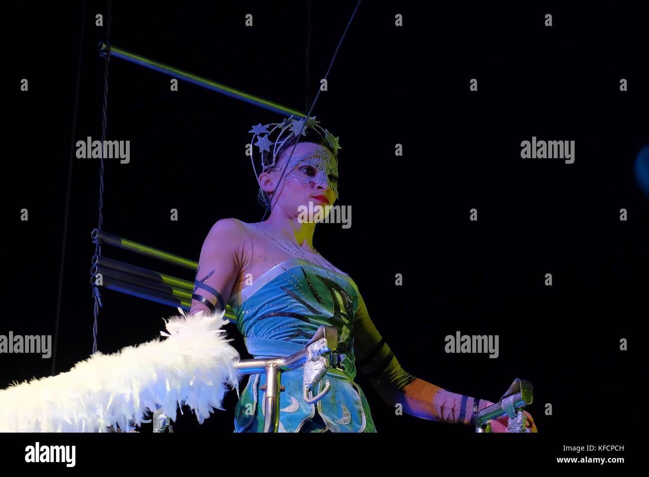 circus performers tight rope act Stock Photo - Alamy
