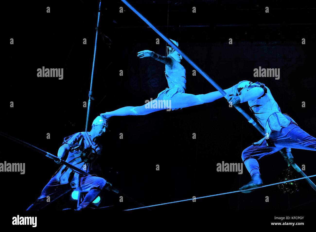 circus performers tight rope walker Stock Photo - Alamy