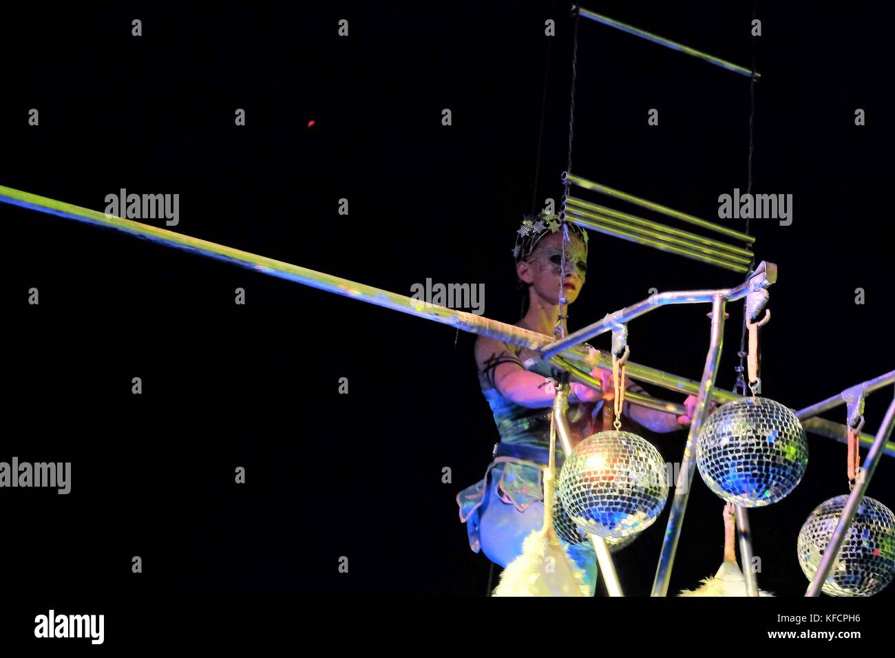 circus performers tight rope walkers posing Stock Photo - Alamy