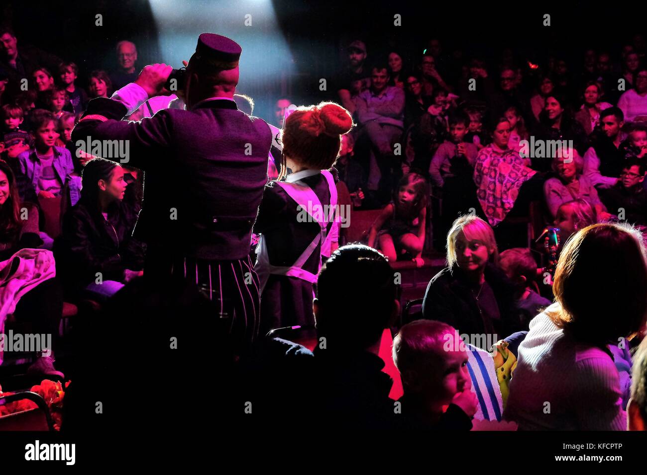 circus performers clowns in the crowd Stock Photo - Alamy