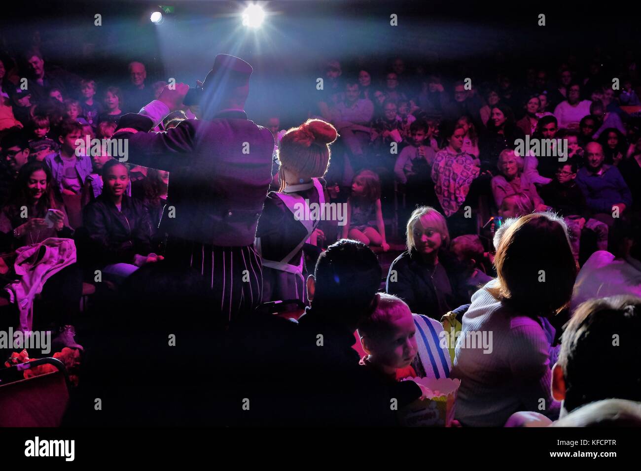 circus performers clowns in the crowd Stock Photo - Alamy