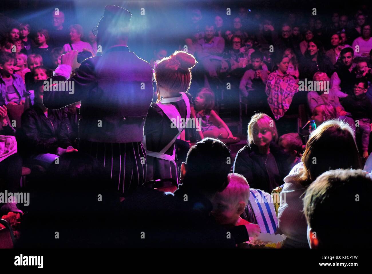 circus performers clowns in the crowd Stock Photo - Alamy