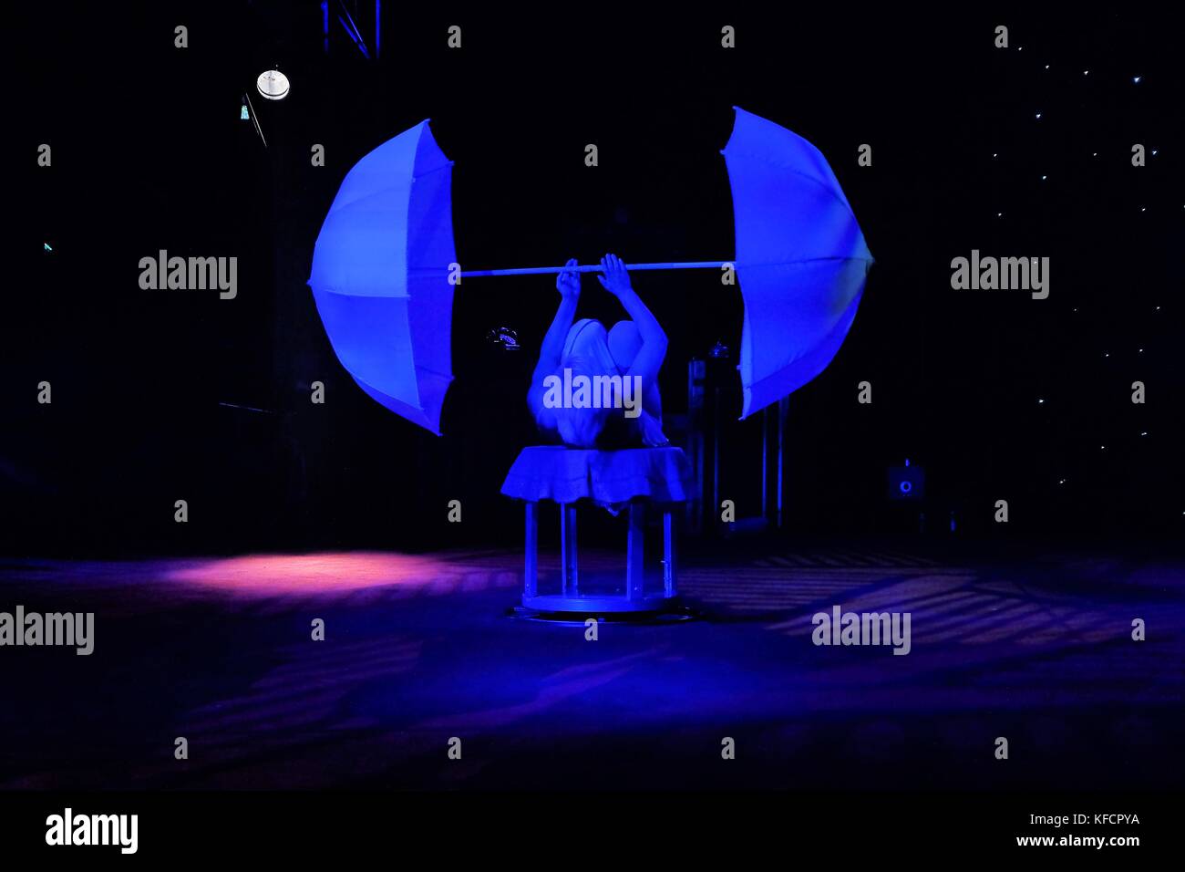 circus performer dancing with umbrella Stock Photo - Alamy