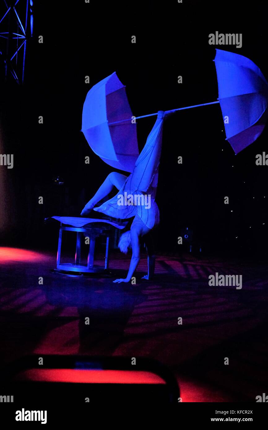 circus performer dancing with umbrella Stock Photo - Alamy