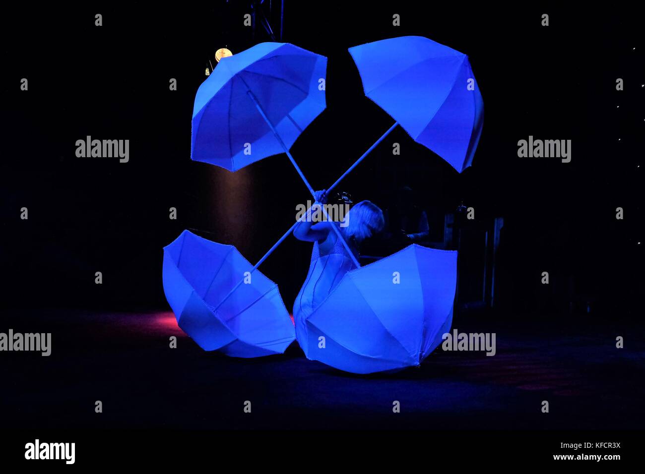 circus performer dancing with umbrella Stock Photo - Alamy