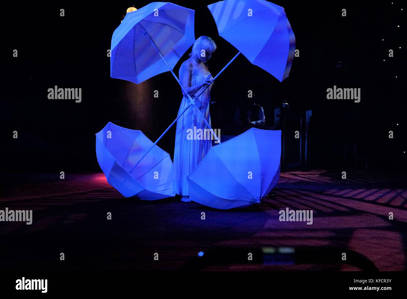 circus performer dancing with umbrella Stock Photo - Alamy