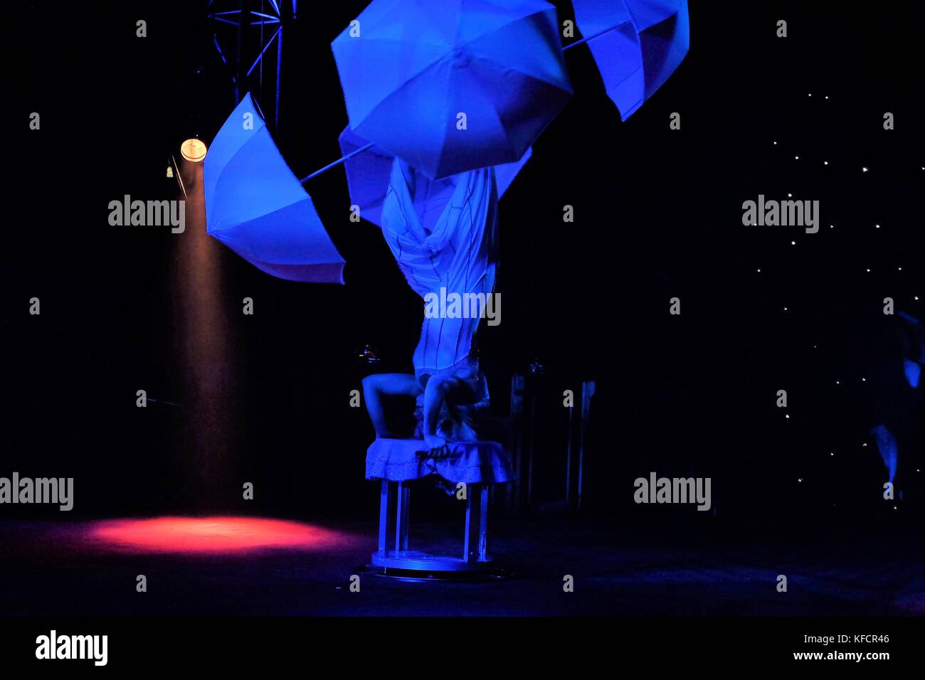 circus performer dancing with umbrella Stock Photo - Alamy