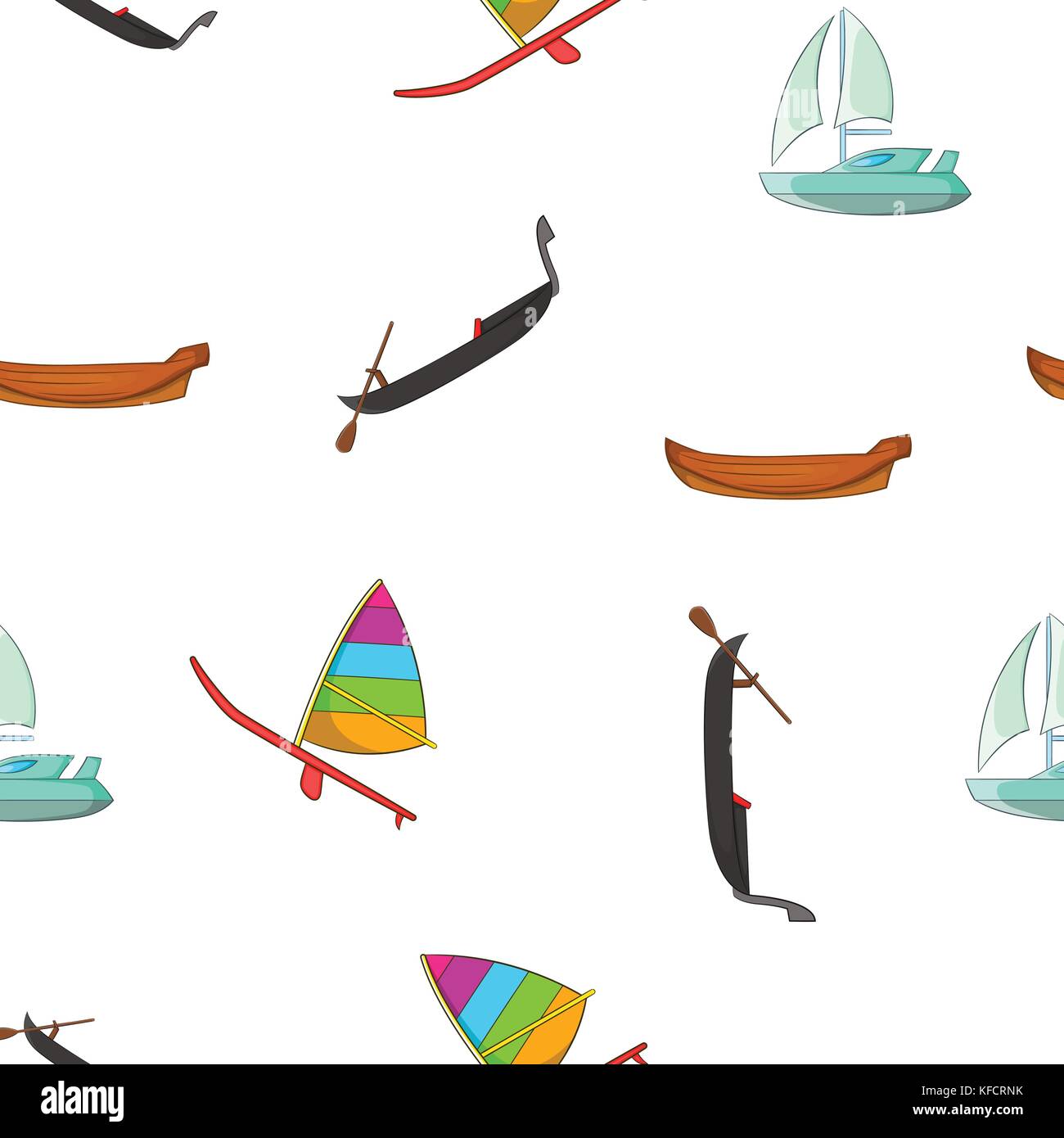 Boats pattern, cartoon style Stock Vector Image & Art - Alamy
