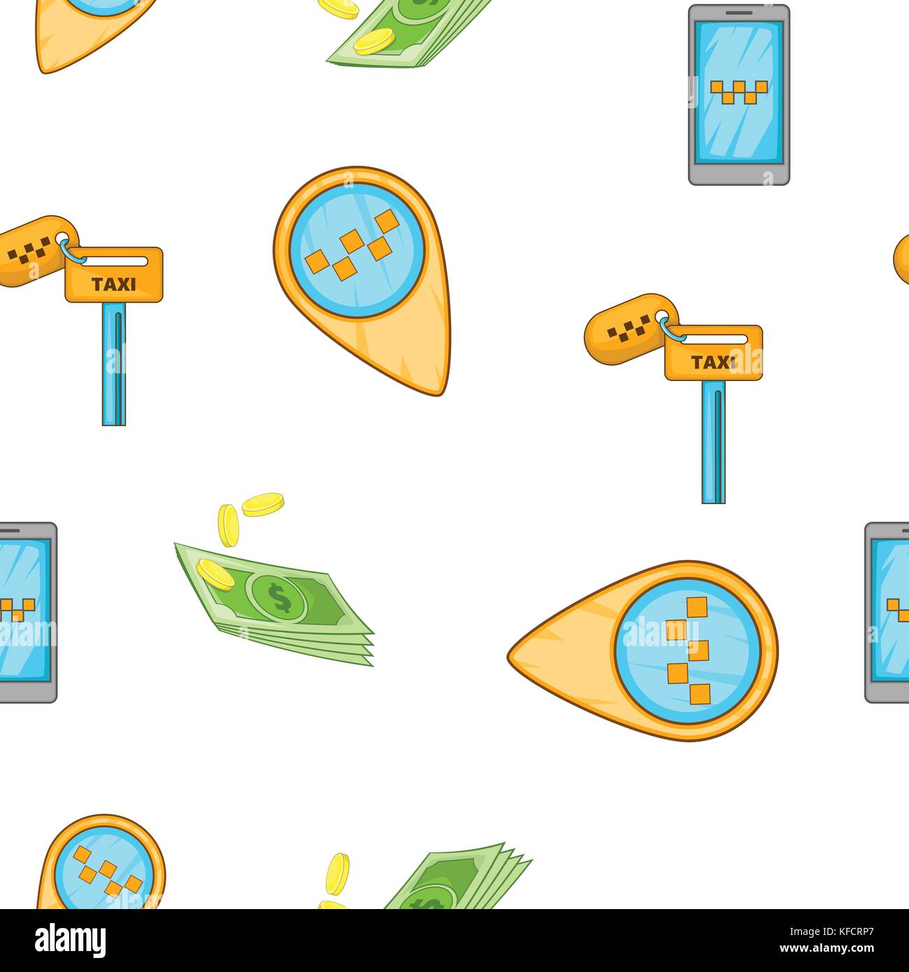 Taxi signs pattern, cartoon style Stock Vector Image & Art - Alamy