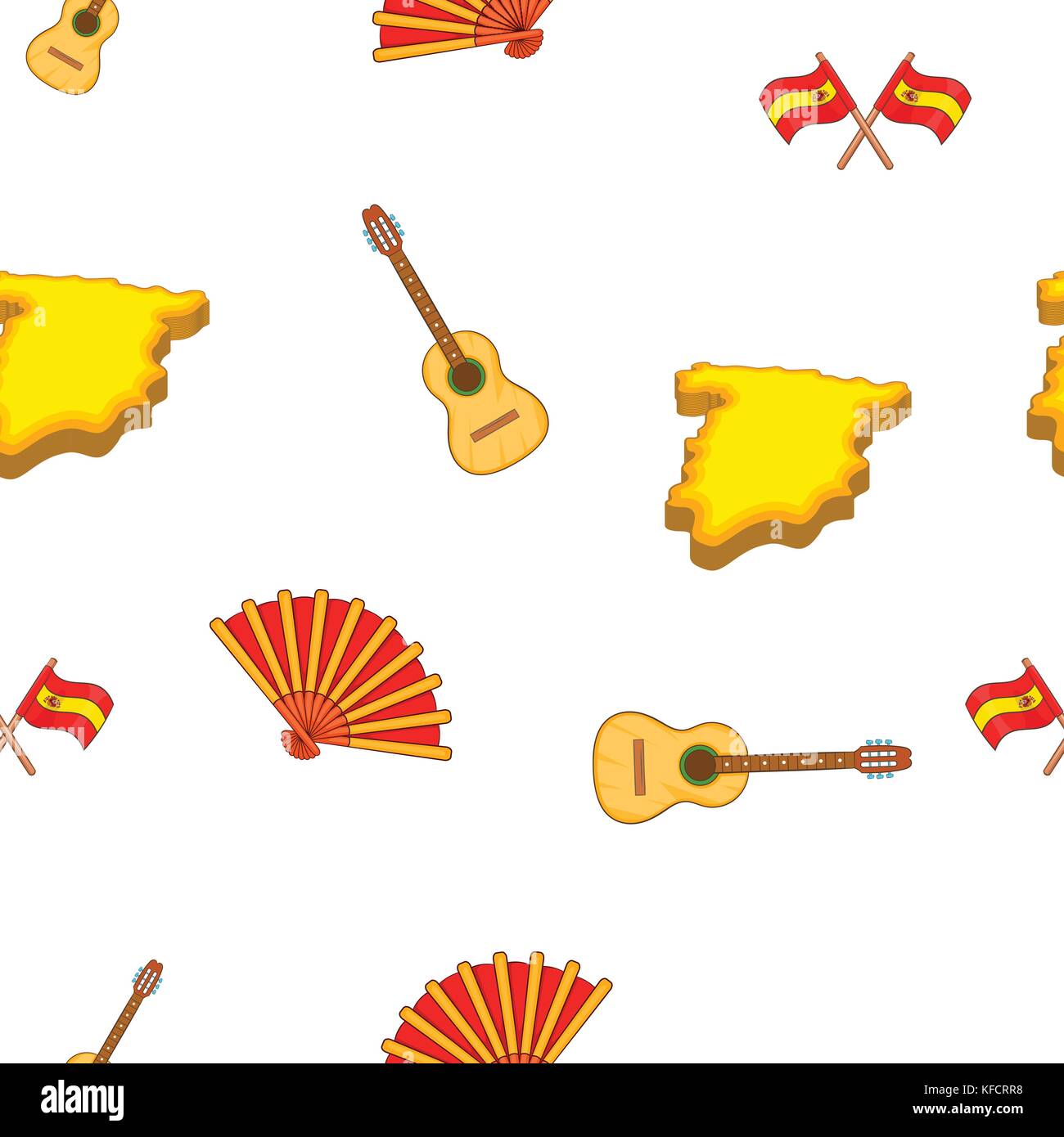 Spain symbols pattern, cartoon style Stock Vector Image & Art - Alamy