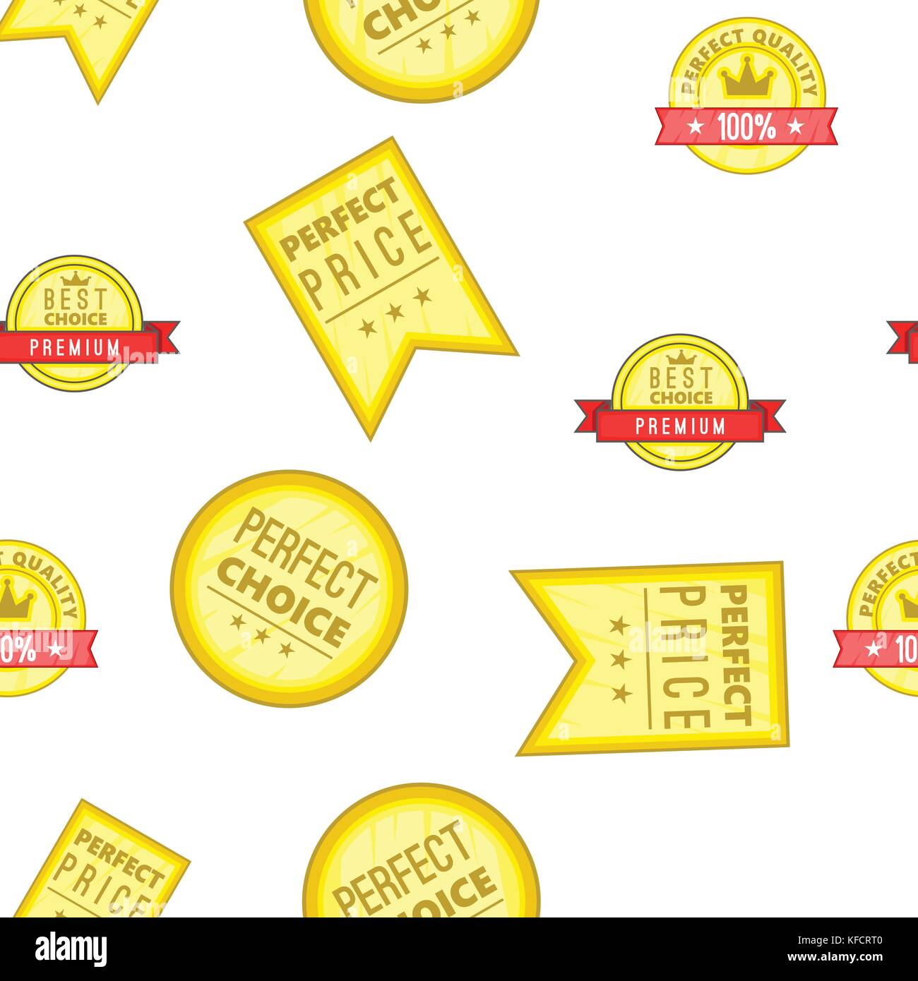 Perfect choice labels pattern, cartoon style Stock Vector Image & Art ...