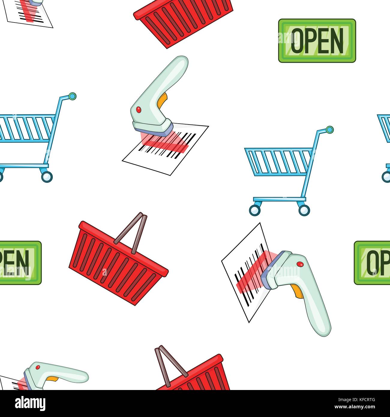 Supermarket pattern, cartoon style Stock Vector Image & Art - Alamy