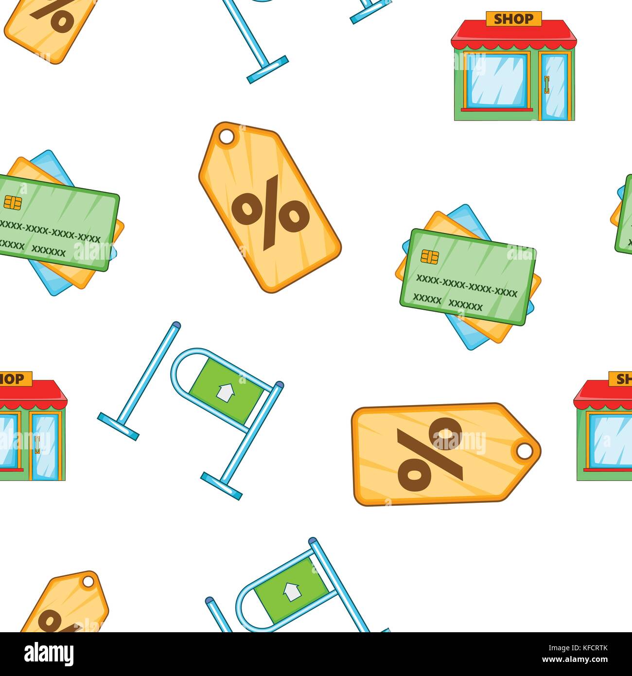 Shopping pattern, cartoon style Stock Vector Image & Art - Alamy