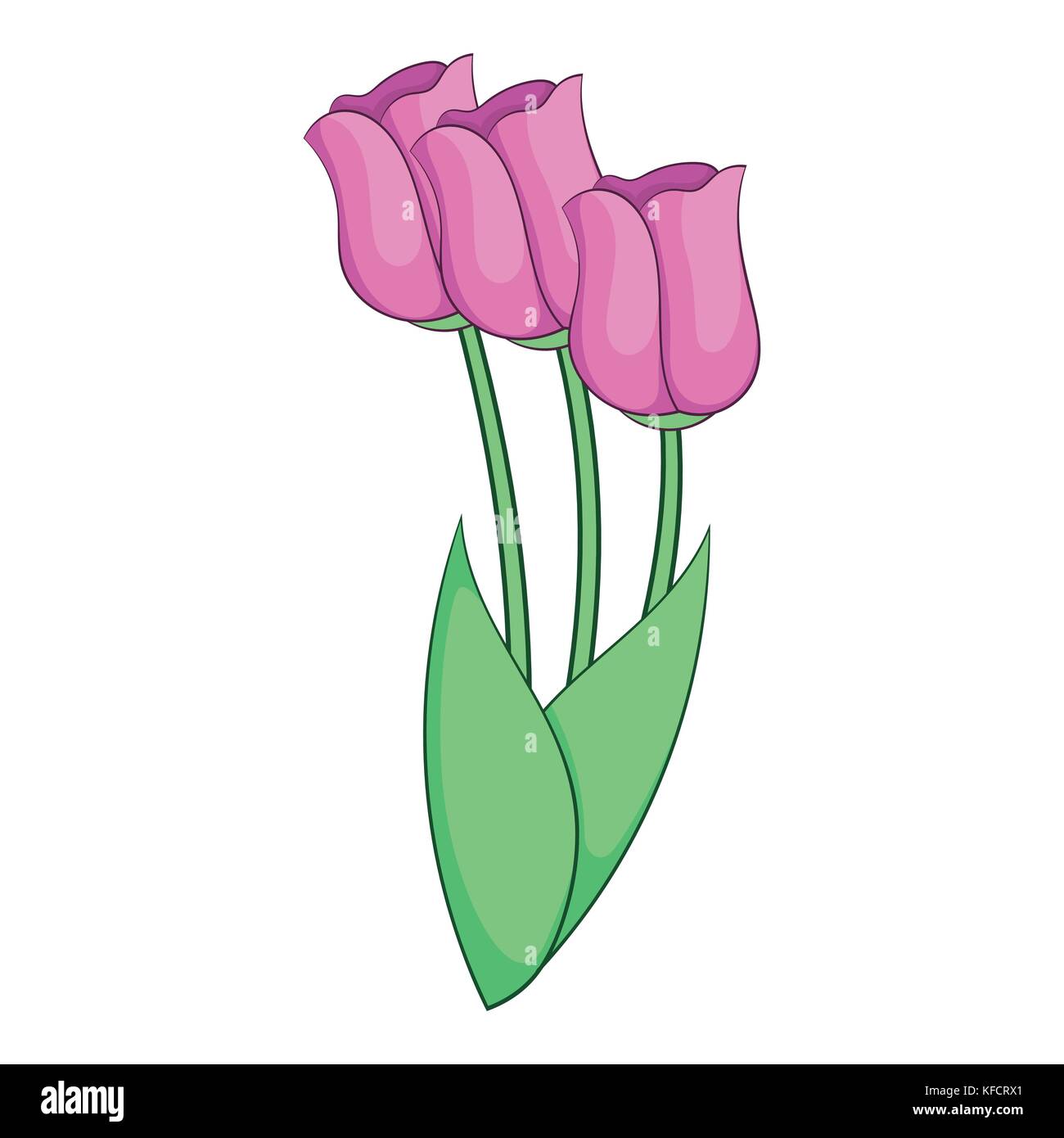 Tulips icon, cartoon style Stock Vector Image & Art - Alamy