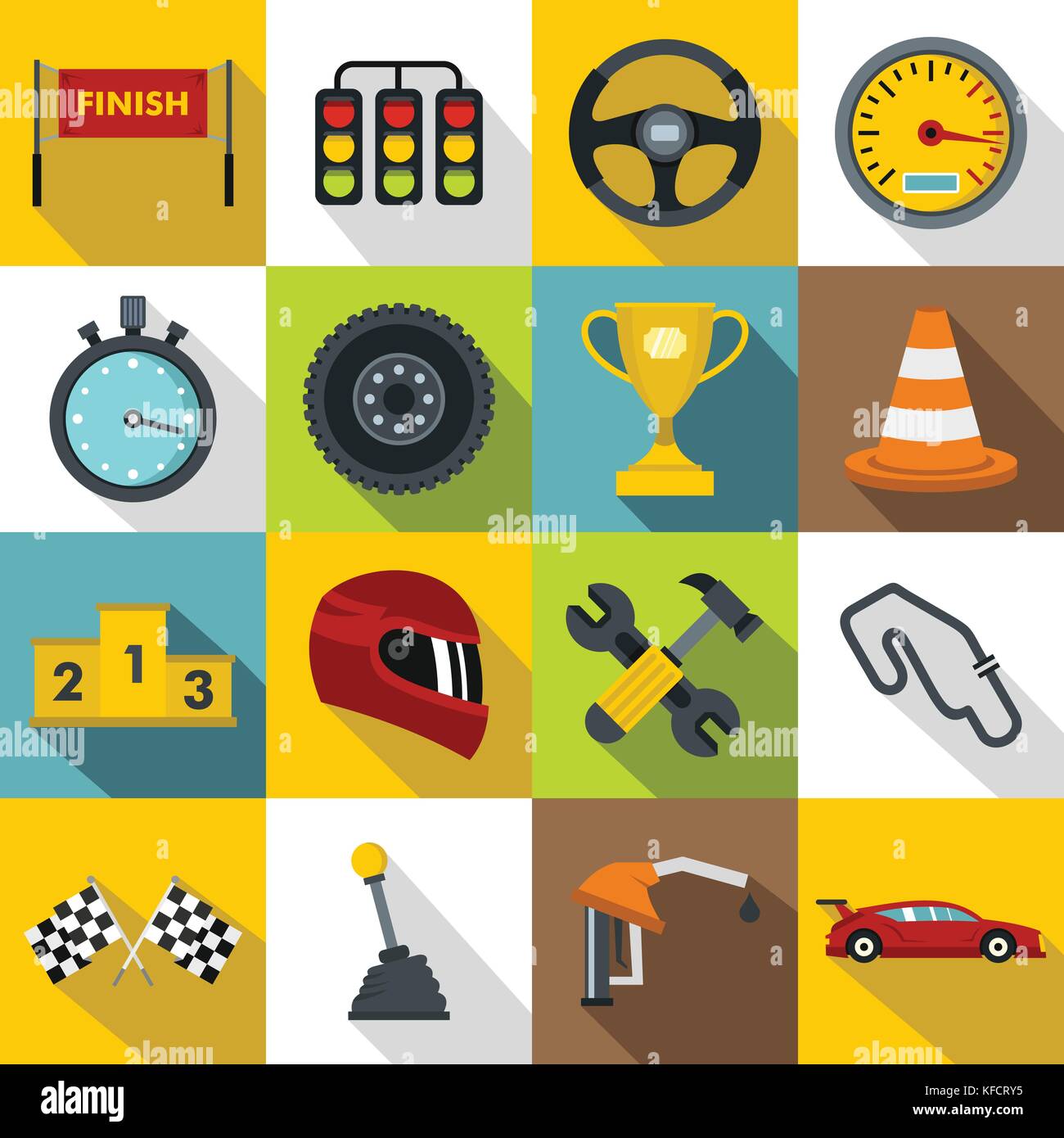 Racing speed icons set, flat style Stock Vector Image & Art - Alamy