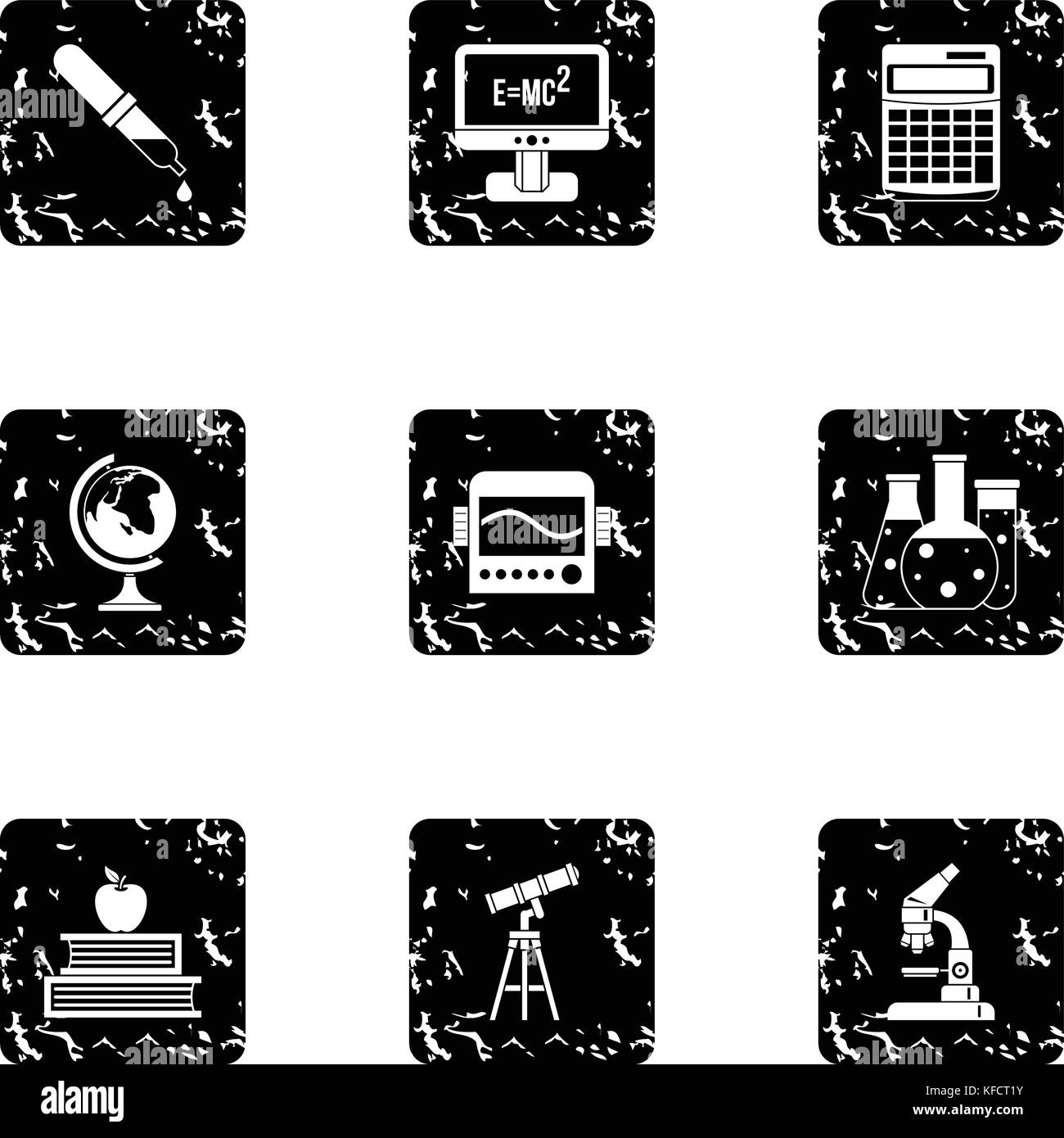 Study icons set, grunge style Stock Vector Image & Art - Alamy