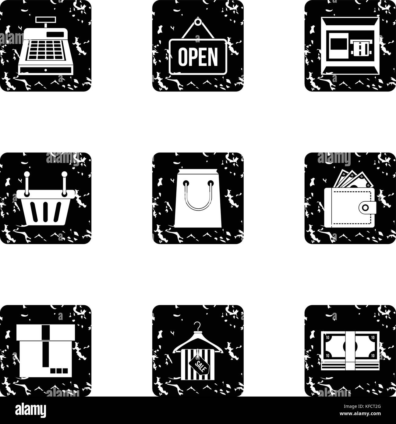 Purchase icons set, grunge style Stock Vector Image & Art - Alamy