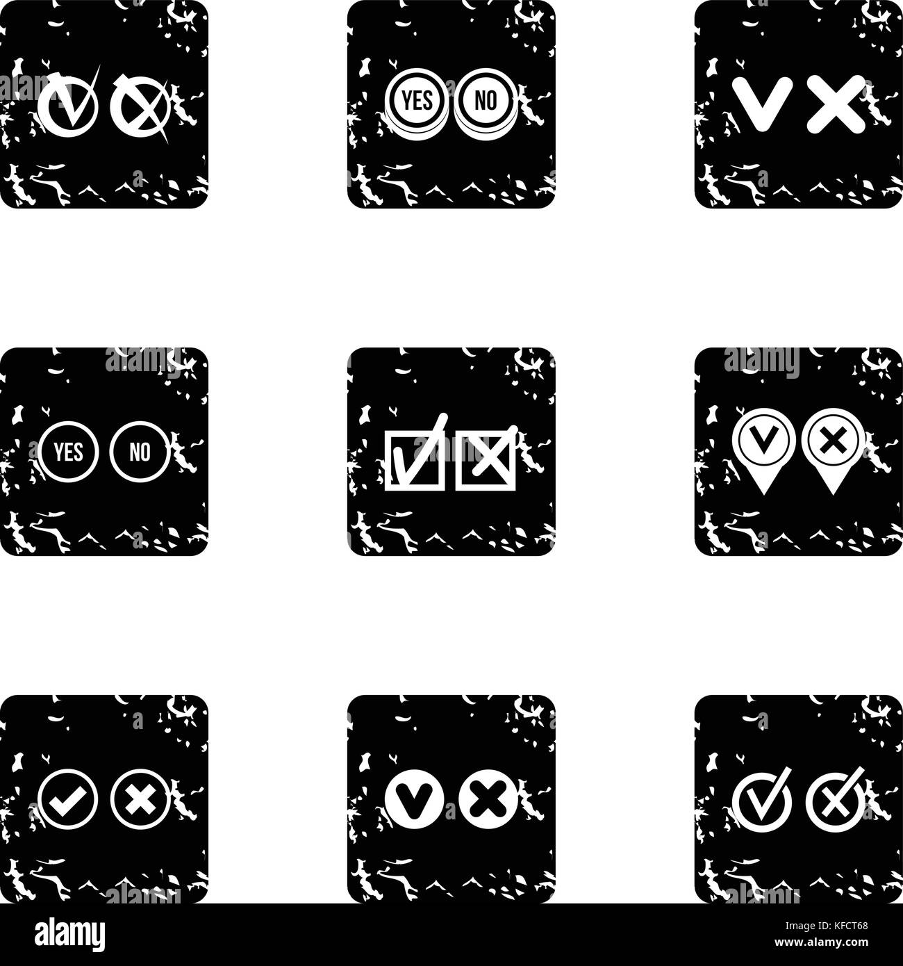Yes no choice icons set, grunge style Stock Vector Image & Art - Alamy