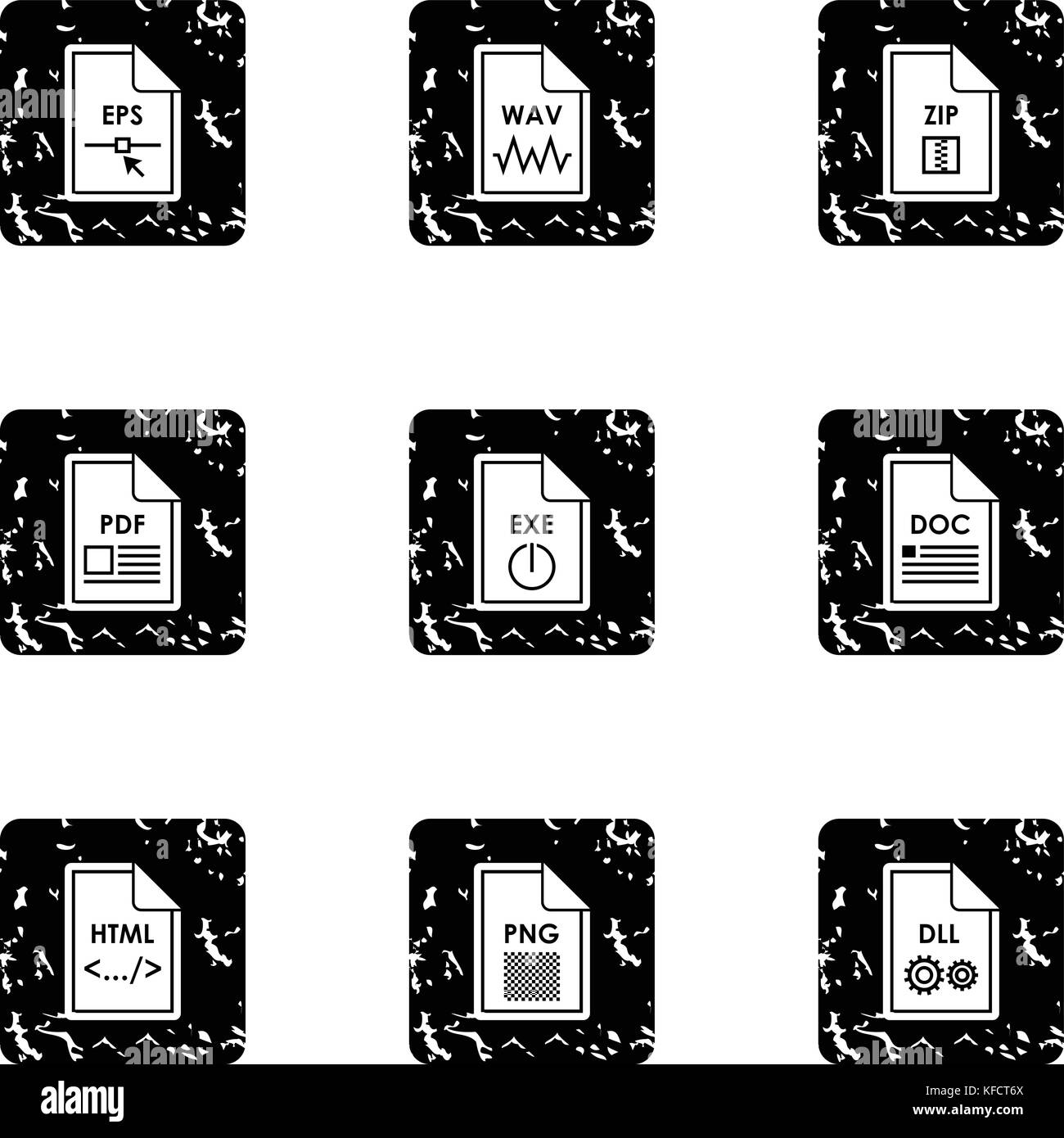 Document types icons set, grunge style Stock Vector Image & Art - Alamy