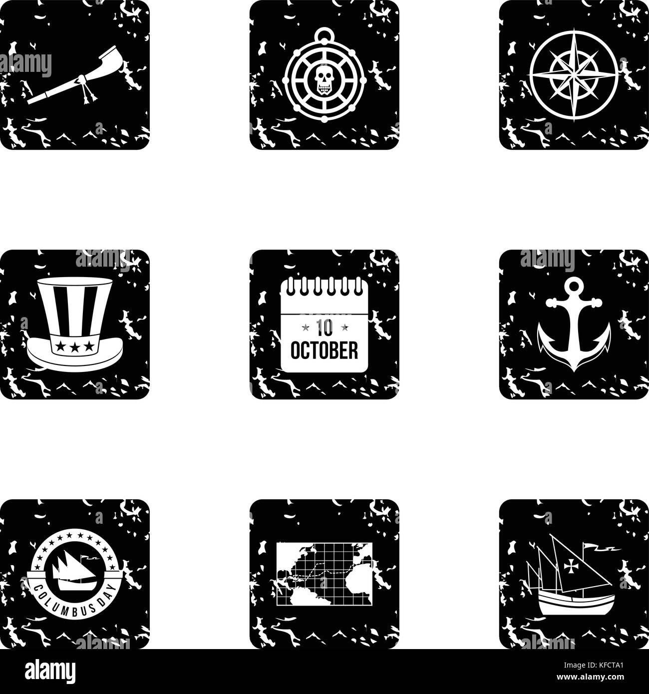 Pioneer icons set, grunge style Stock Vector Image & Art - Alamy