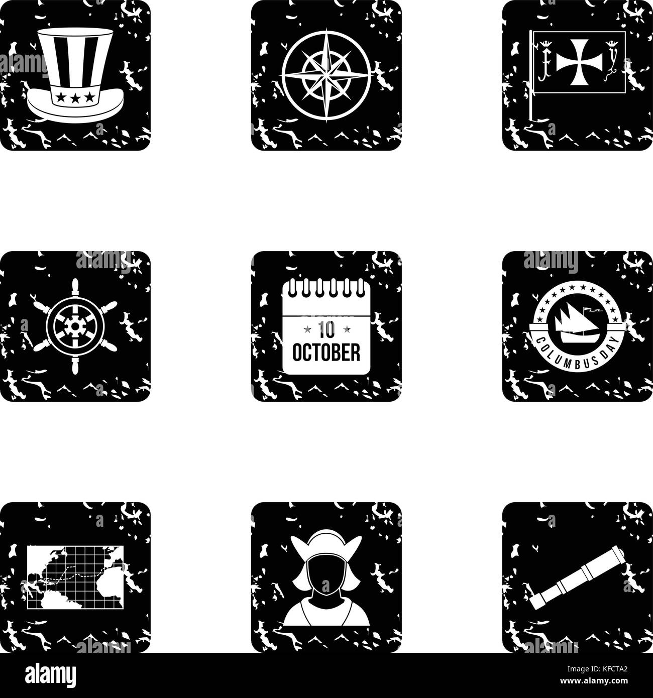 Geography icons set, grunge style Stock Vector Image & Art - Alamy