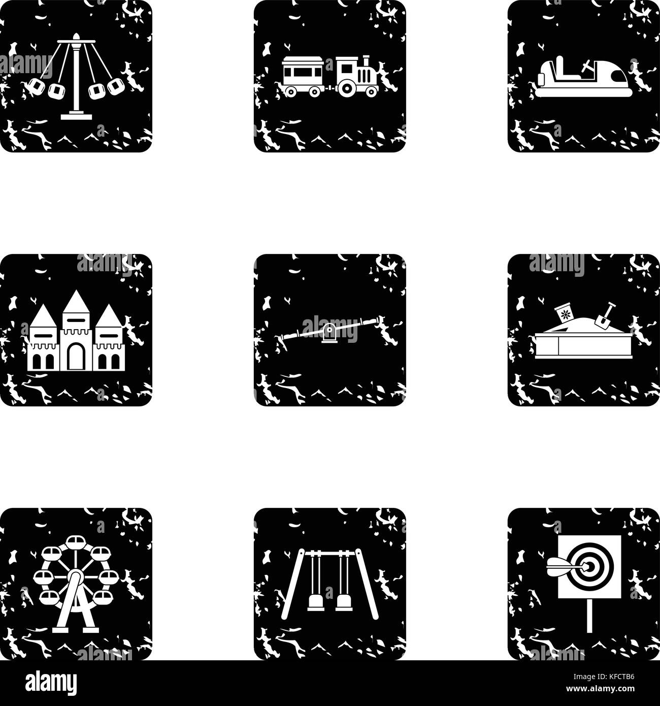 Kids games icons set, grunge style Stock Vector Image & Art - Alamy