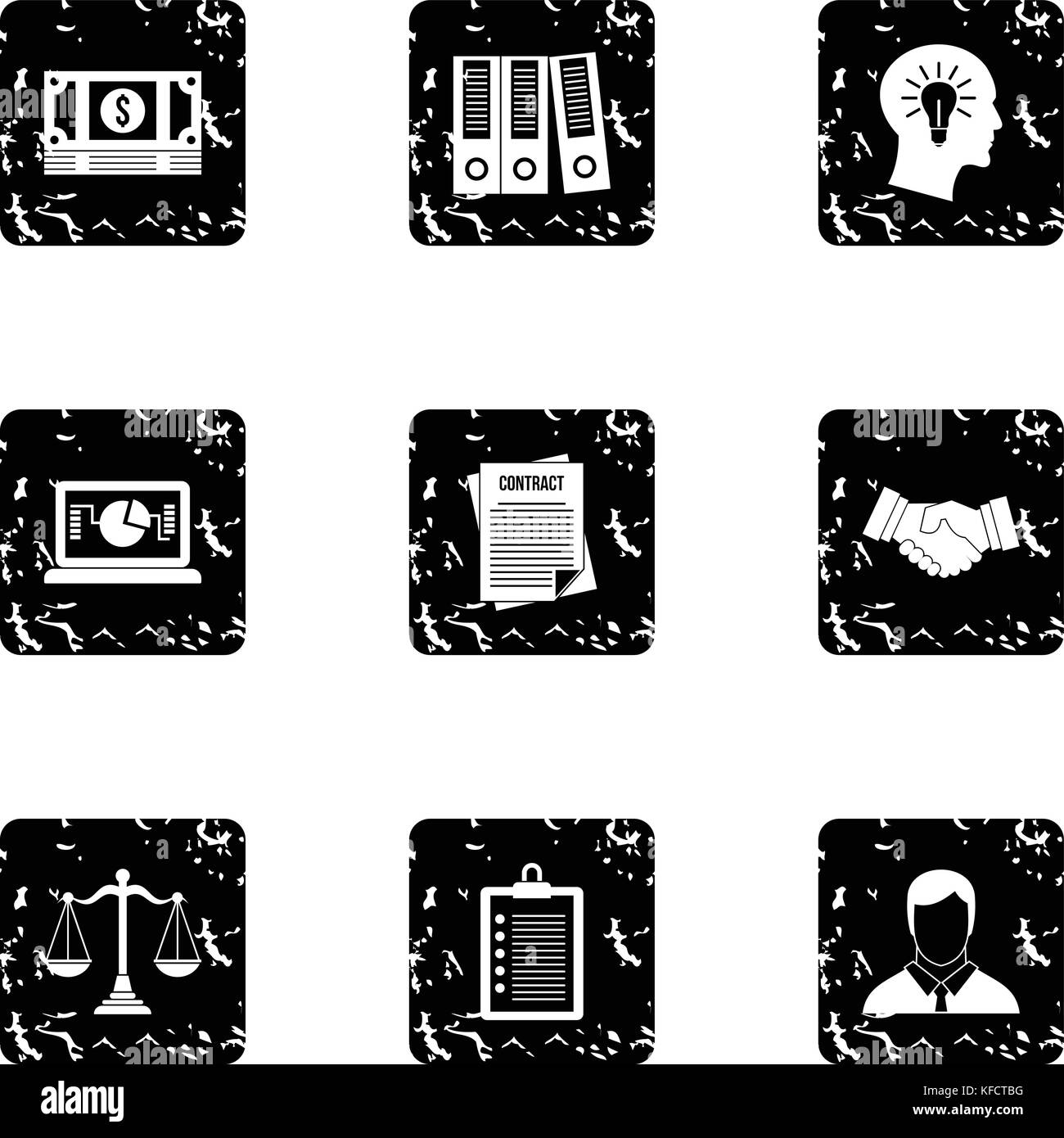Firm icons set, grunge style Stock Vector Image & Art - Alamy