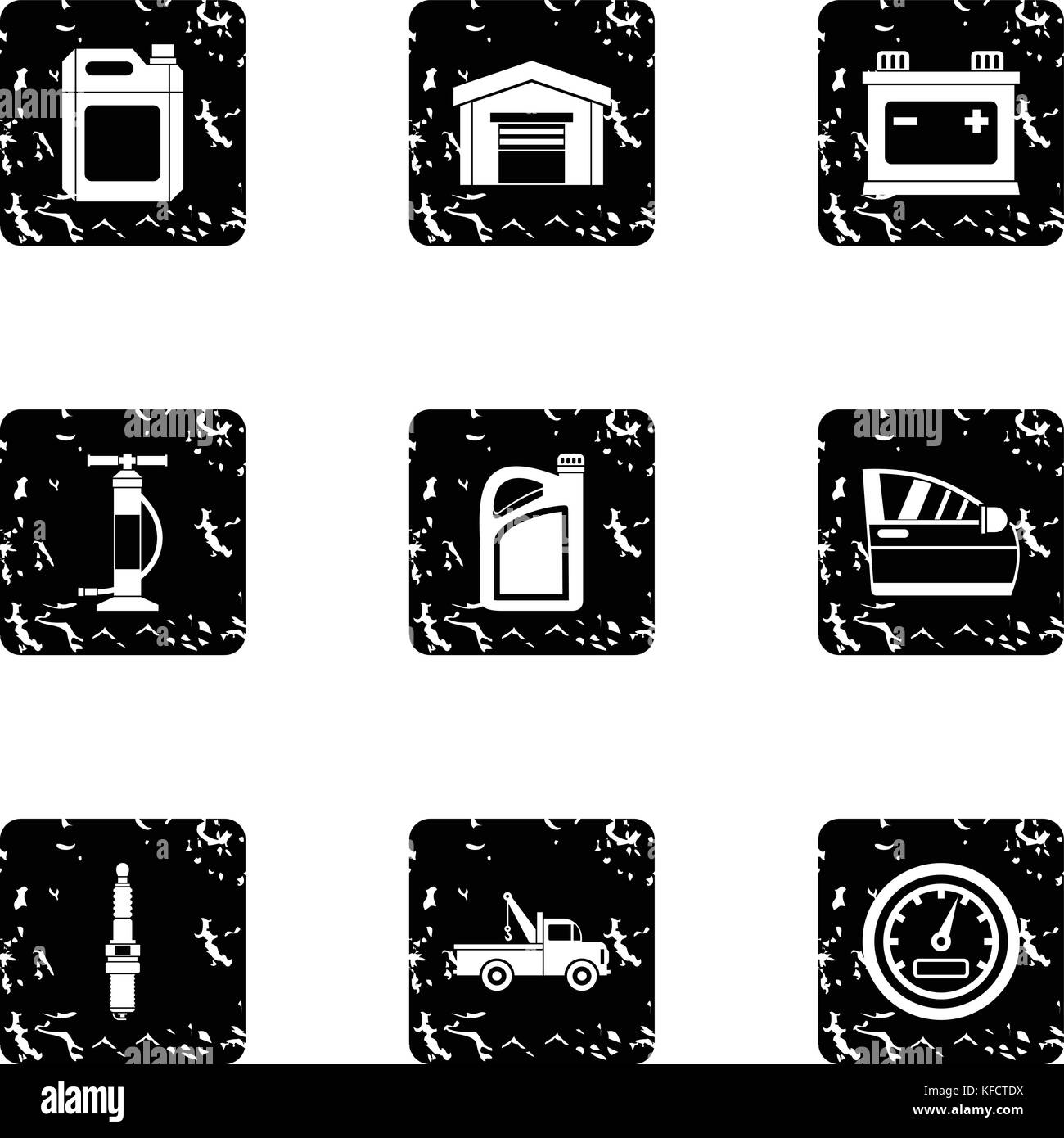 Repair machine icons set, grunge style Stock Vector Image & Art - Alamy