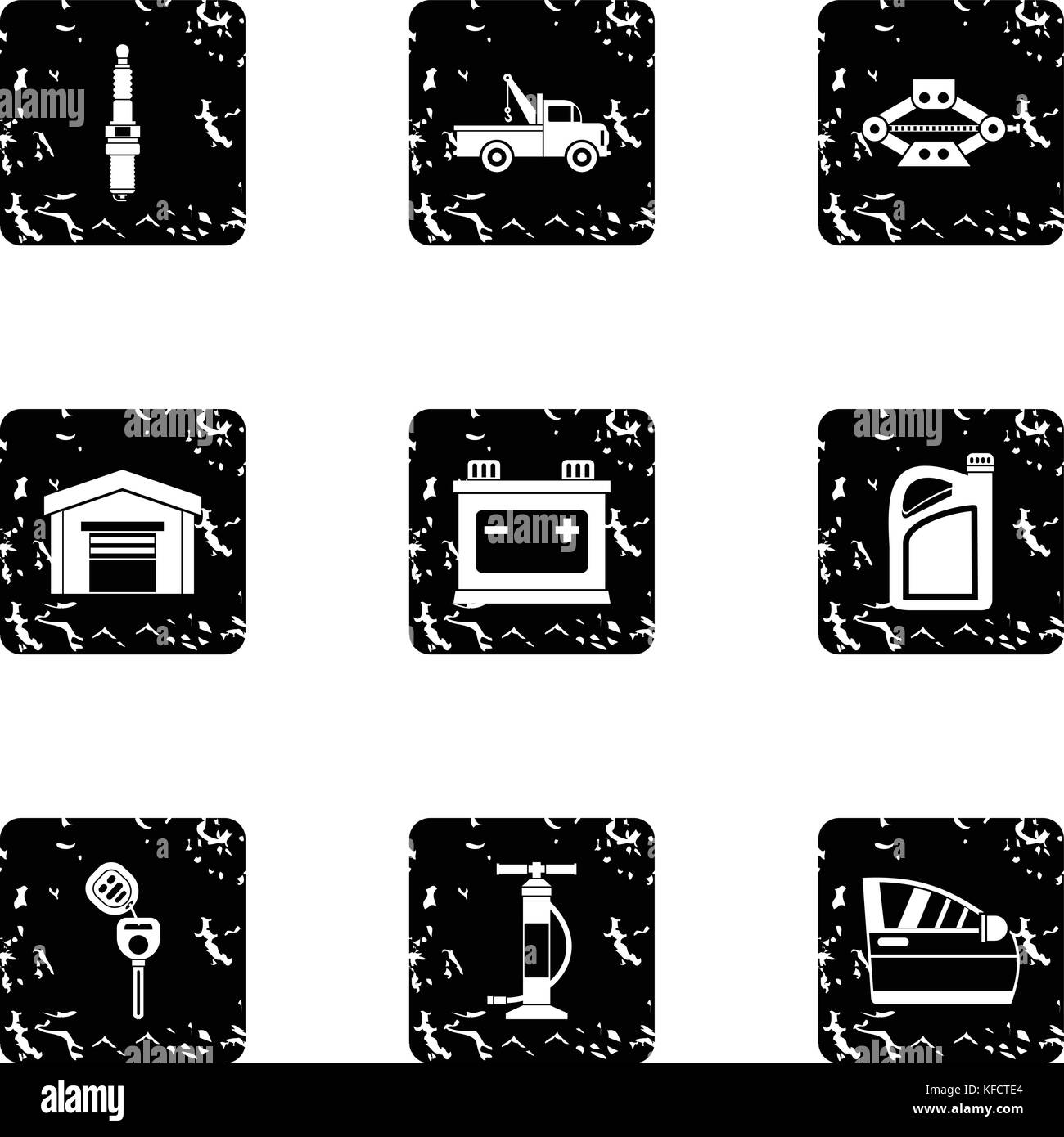 Garage icons set, grunge style Stock Vector Image & Art - Alamy