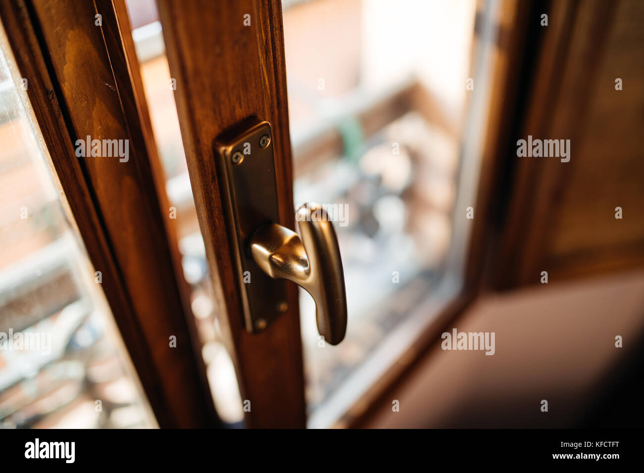 old italian window open inside from house Stock Photo - Alamy