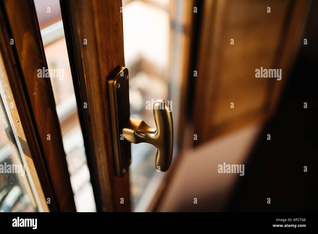 old italian window open inside from house Stock Photo - Alamy