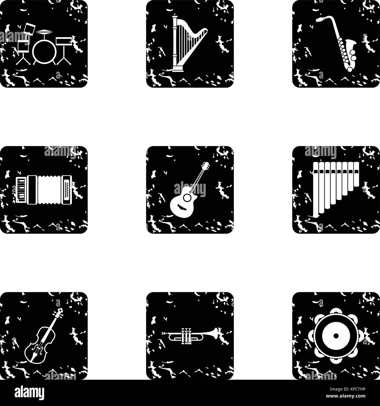 Musical tools icons set, grunge style Stock Vector Image & Art - Alamy
