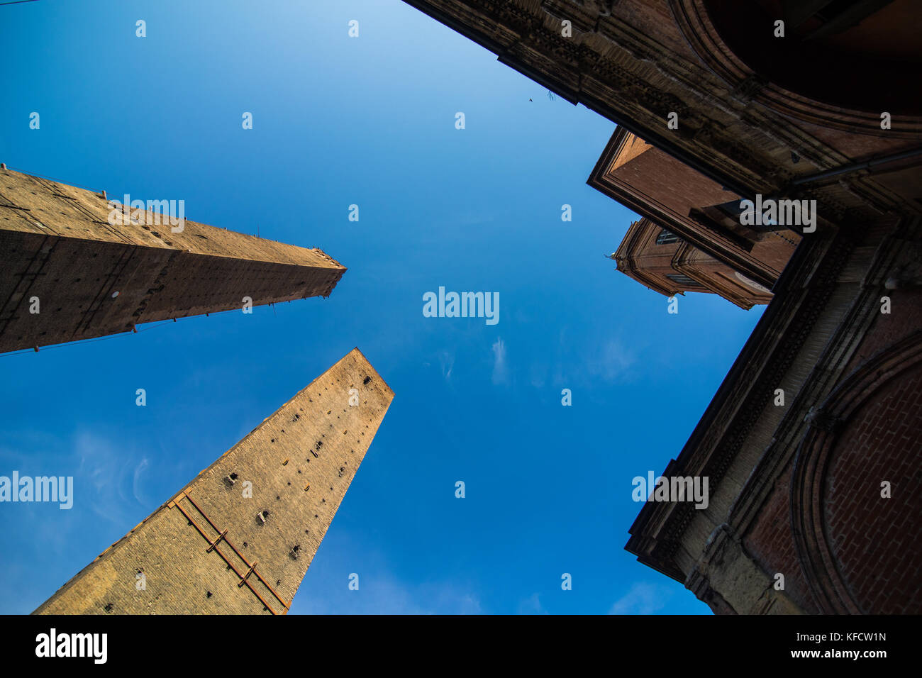 BOLOGNA, ITALY - October, 2017: Two famous falling towers Asinelli and ...