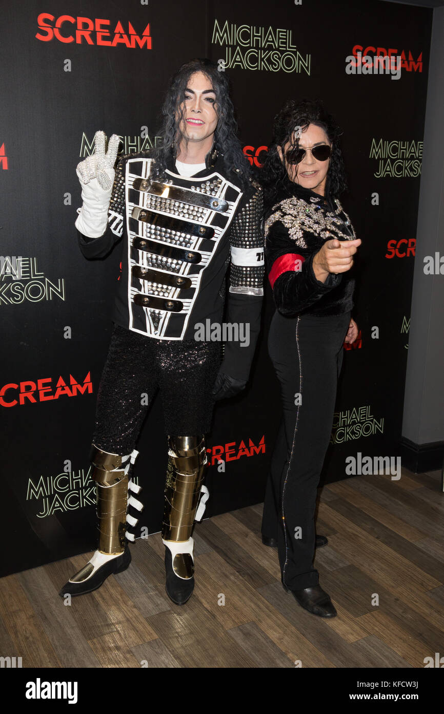 Guests attend the launch of the new Michael Jackson album ‘Scream’ with ...