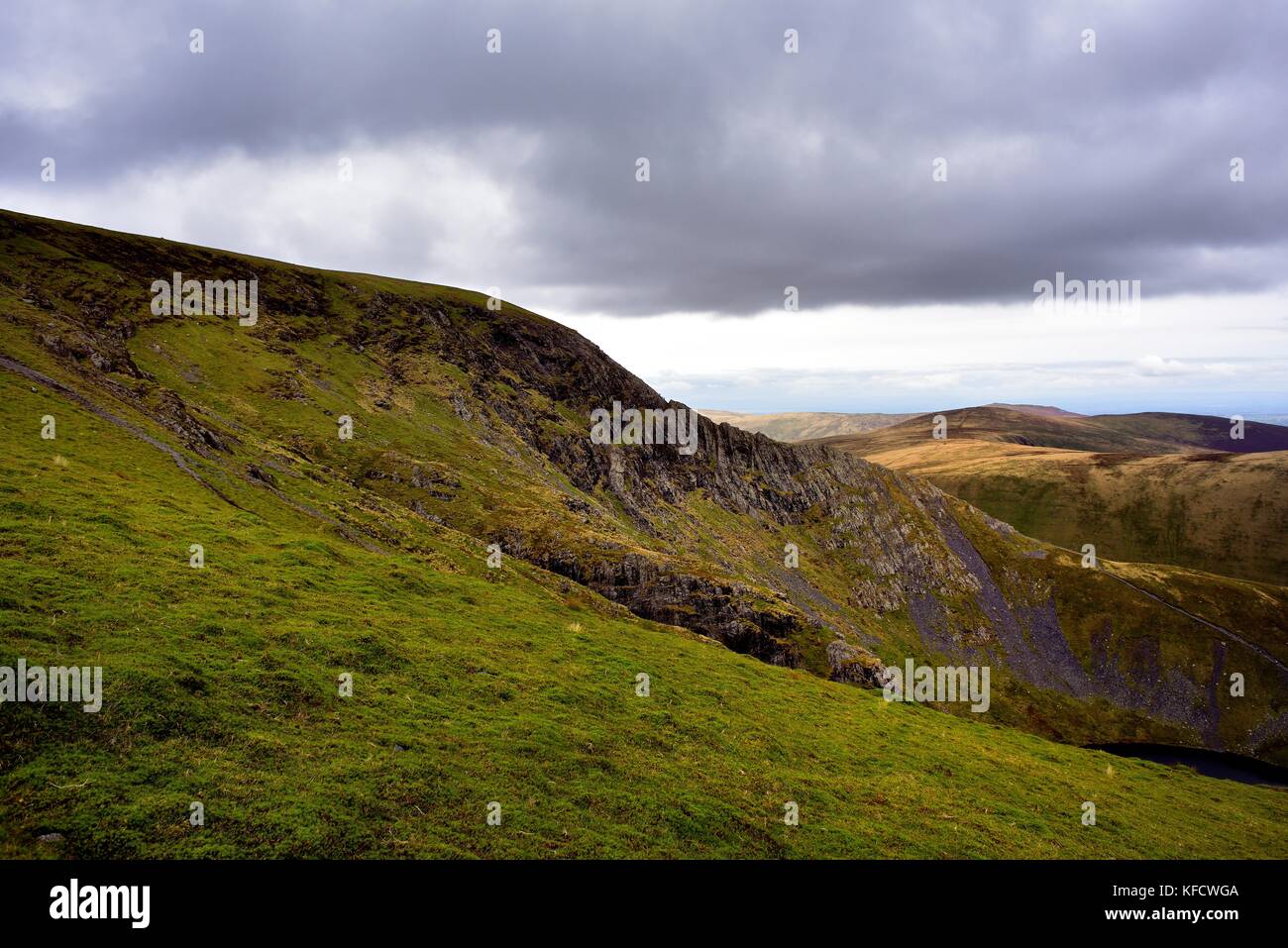 Climbers on the Ridge of Sharp Edge Stock Photo - Alamy