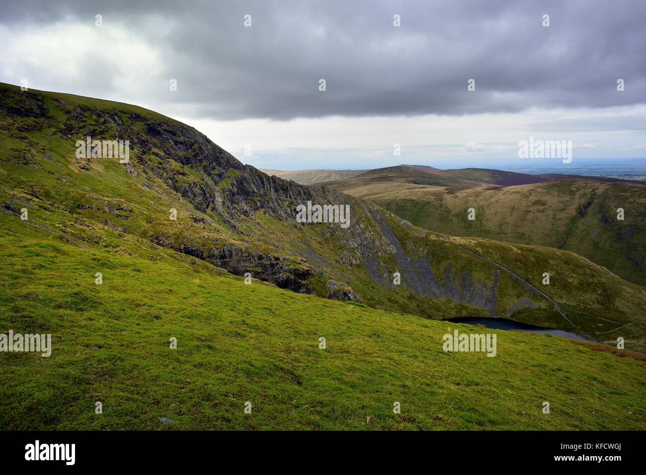 Climbers on the Ridge of Sharp Edge Stock Photo - Alamy