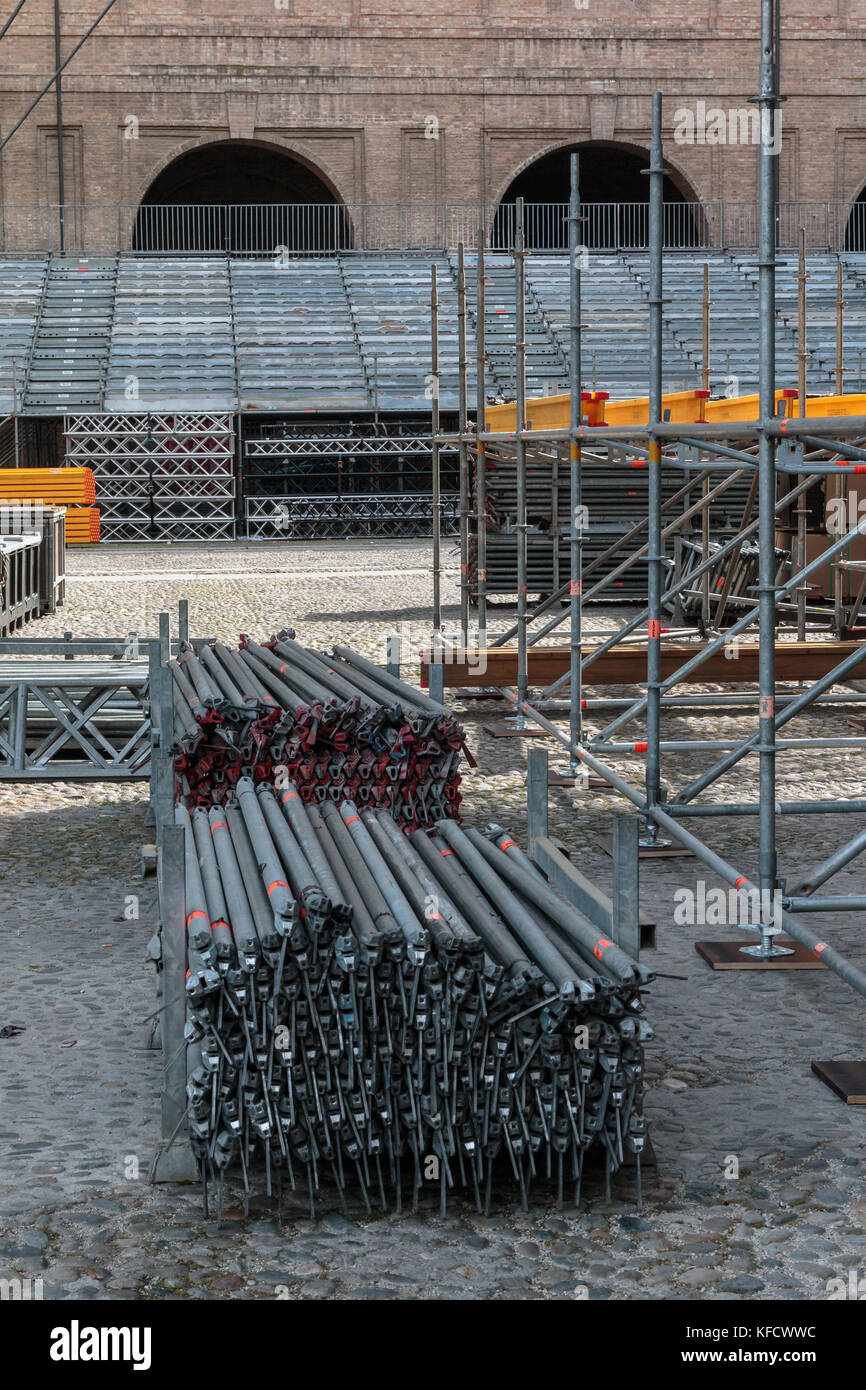 Scaffolding Elements Construction and Stacked Poles for Stage Structure ...