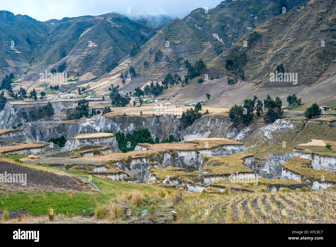 Fields of Zumbahua in Ecuadorian Altiplano. Highland Andes near ...