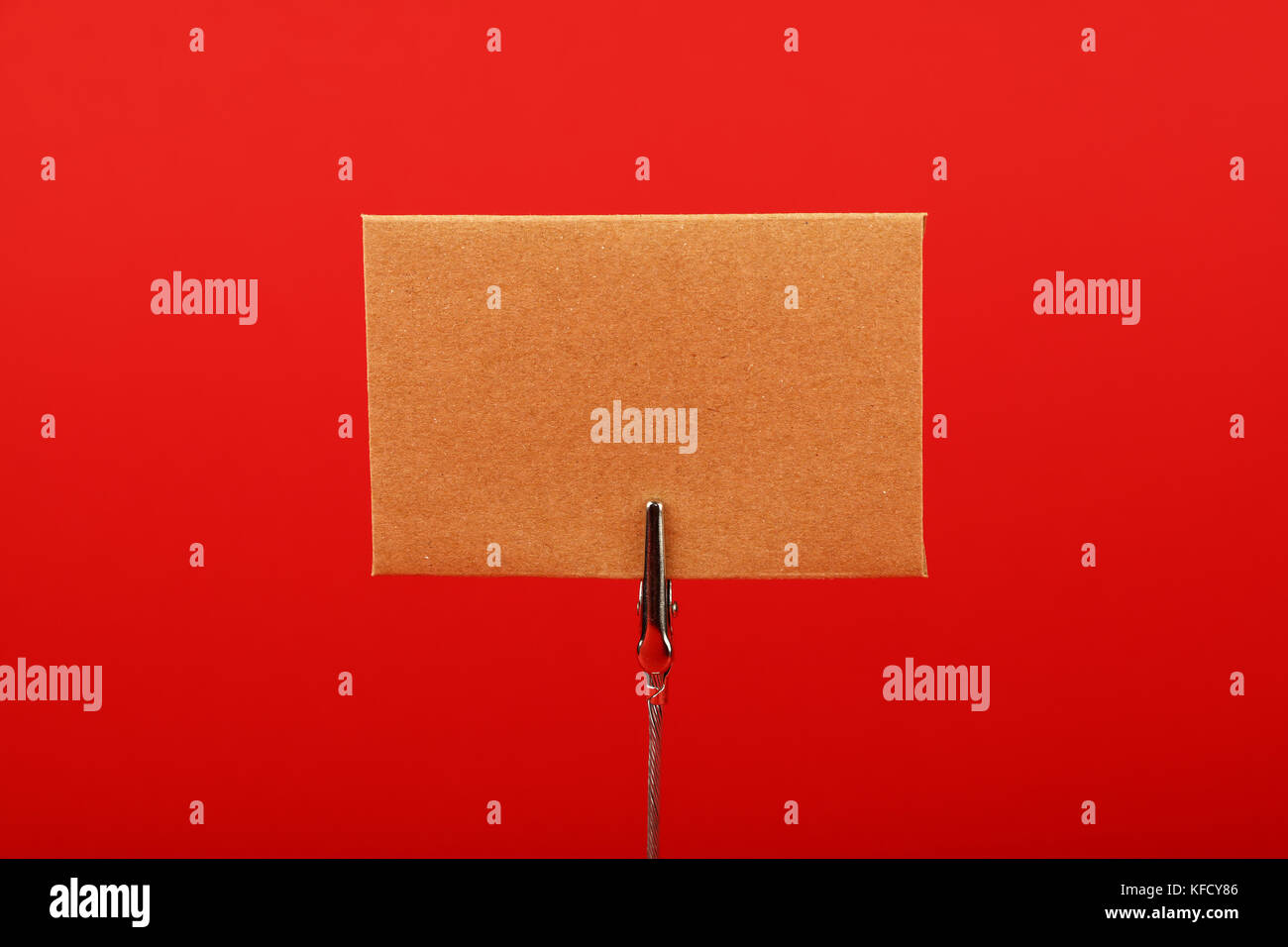 Blank brown kraft cardboard paper parchment sign with copy space on ...