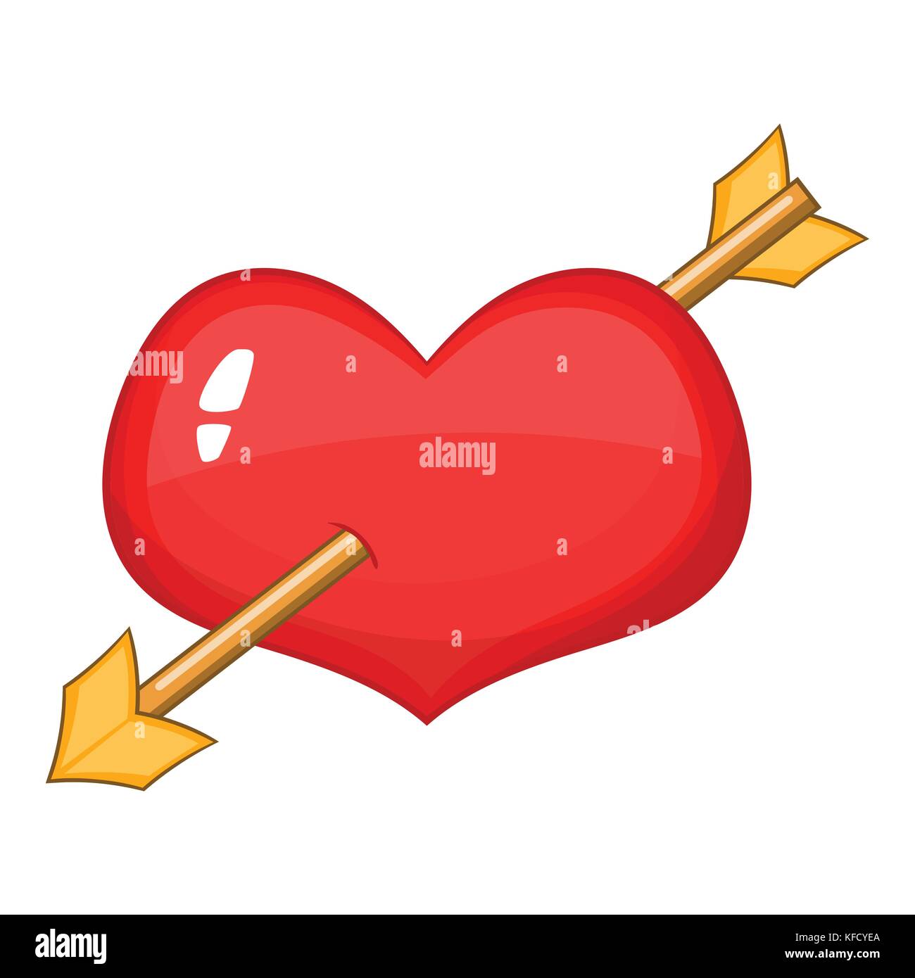 Red heart with arrow icon, cartoon style Stock Vector Image & Art - Alamy