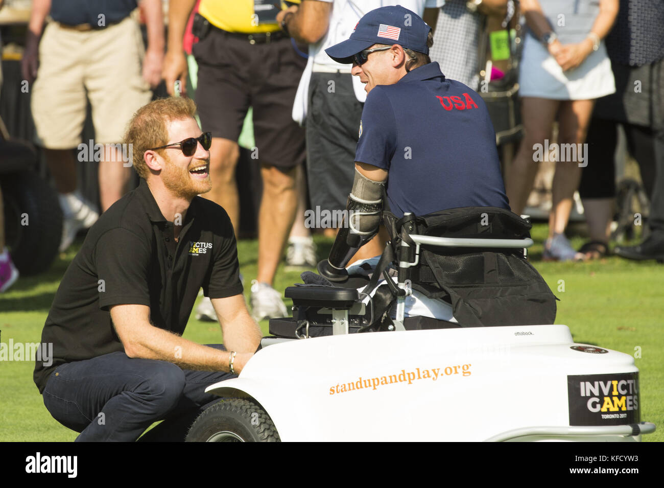 Prince Harry attends the Golf at St. George Golf Course as part of the ...