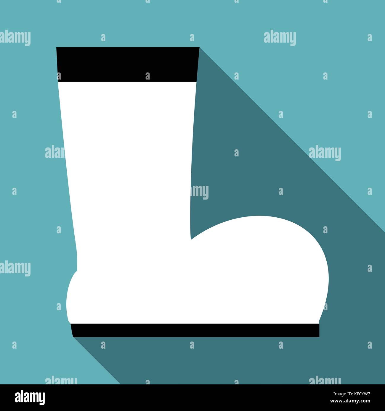 White boot icon, flat style Stock Vector Image & Art - Alamy