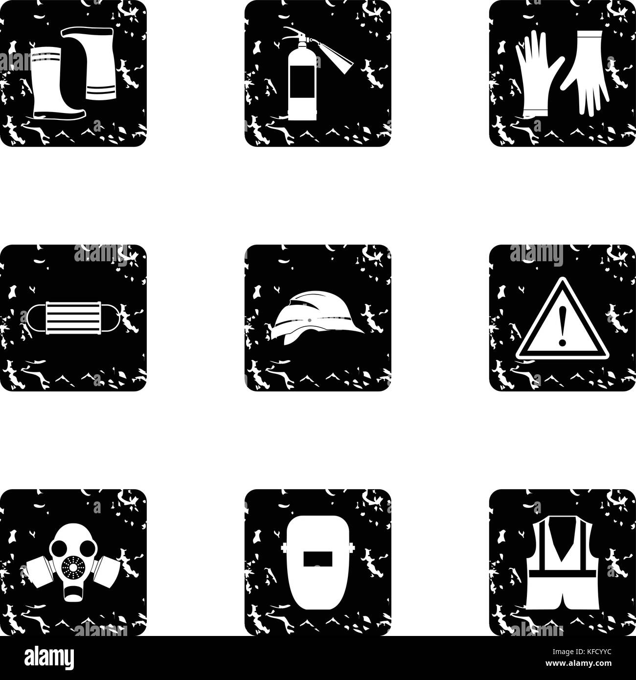 Construction ground icons set, grunge style Stock Vector Image & Art ...