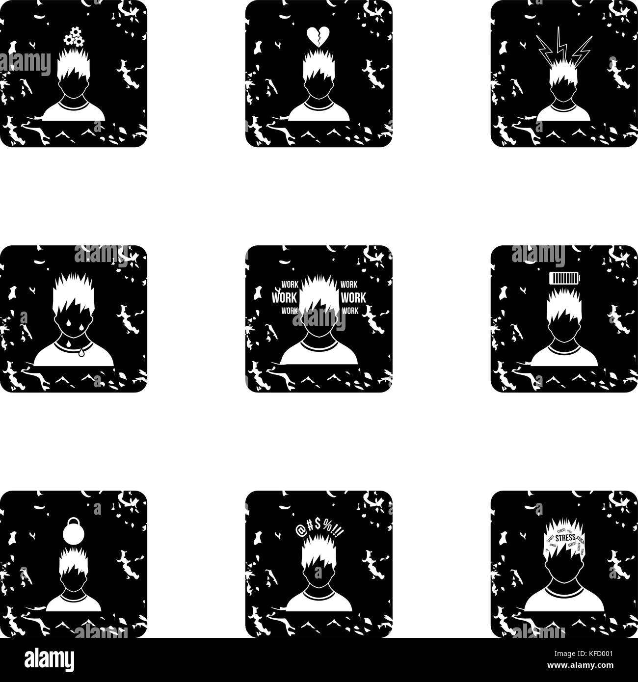 Feeling icons set, grunge style Stock Vector Image & Art - Alamy