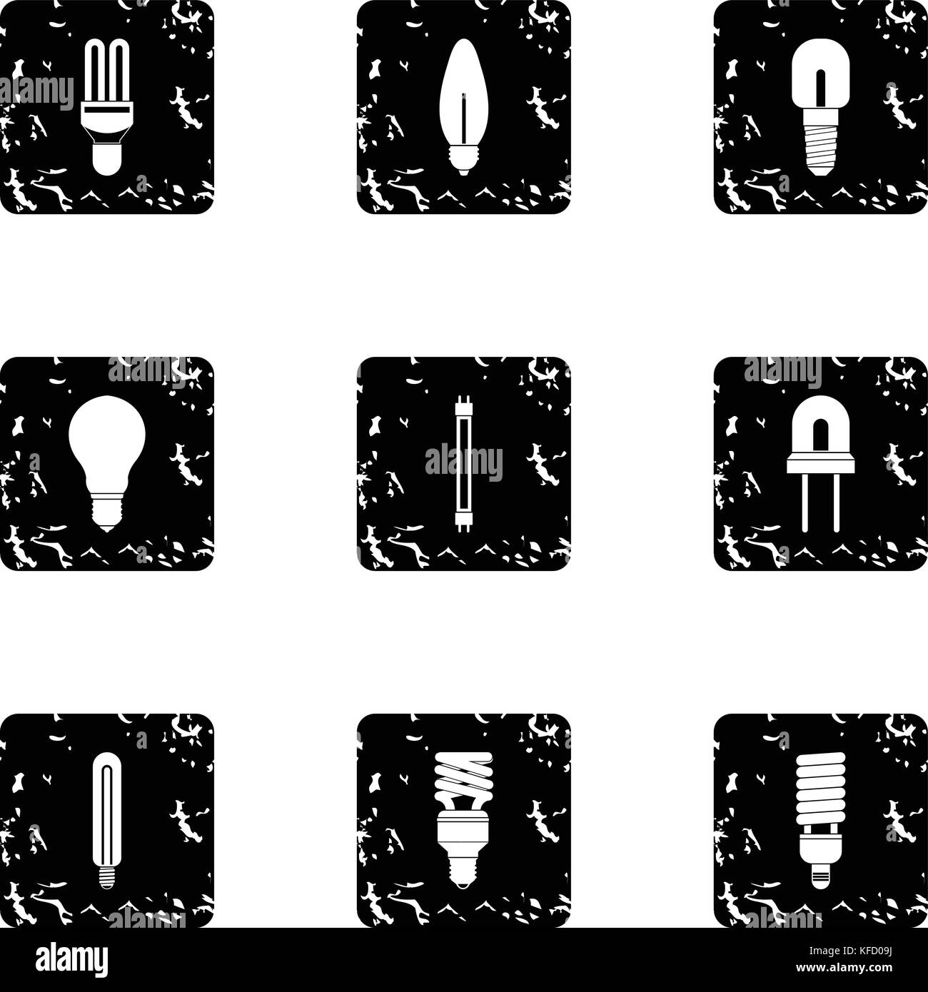 Lamp icons set, grunge style Stock Vector Image & Art - Alamy