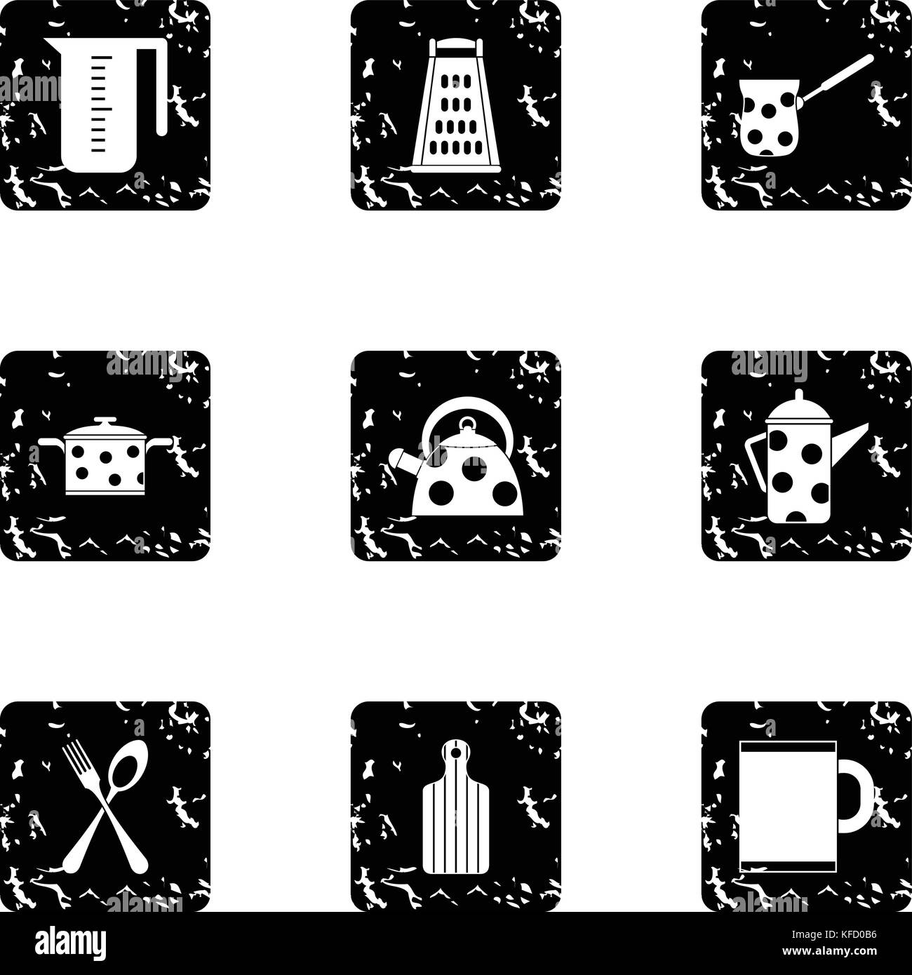 Collection metal kitchen utensils Black and White Stock Photos & Images ...