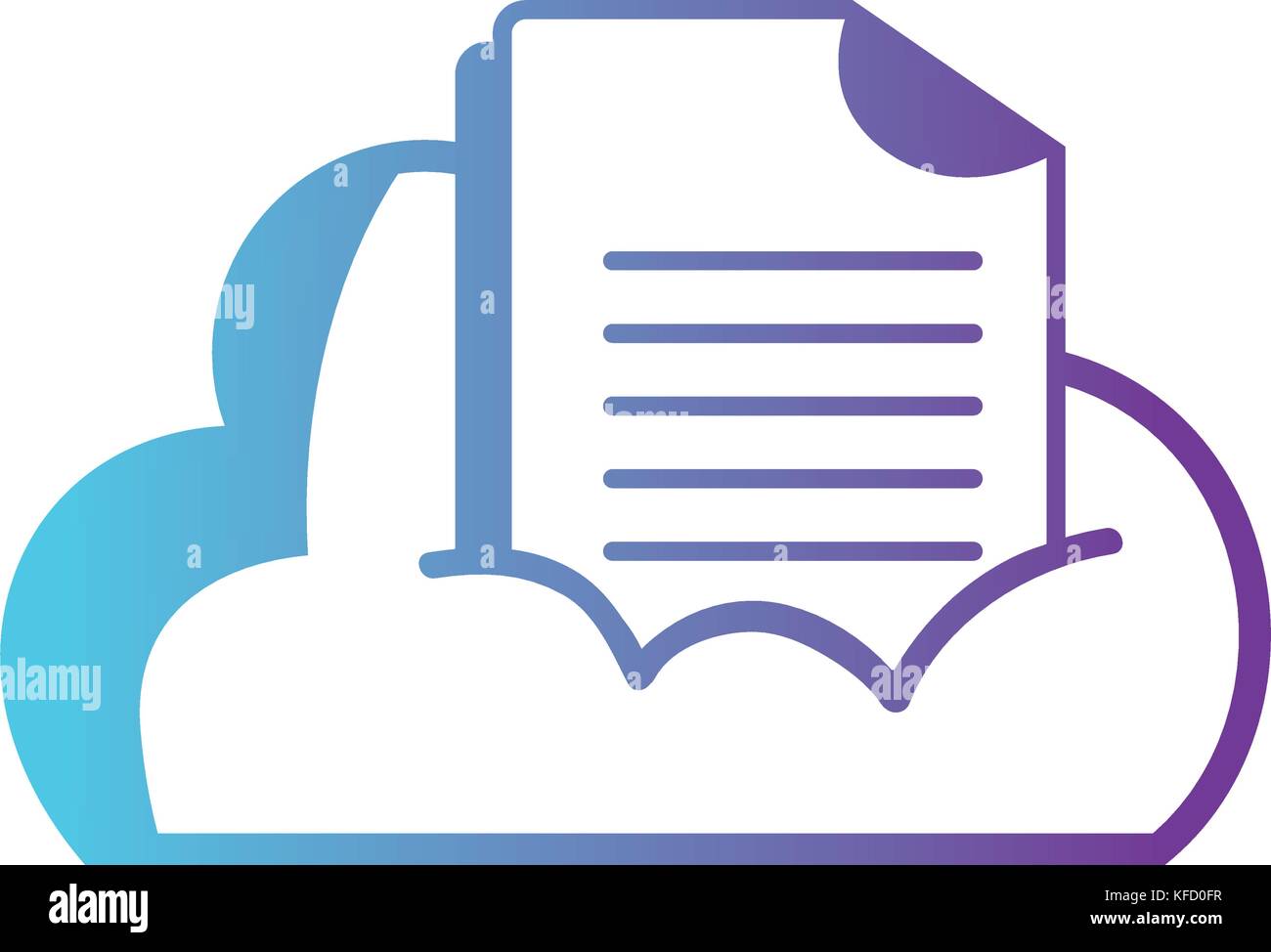 line cloud data with digital document information Stock Vector Image ...