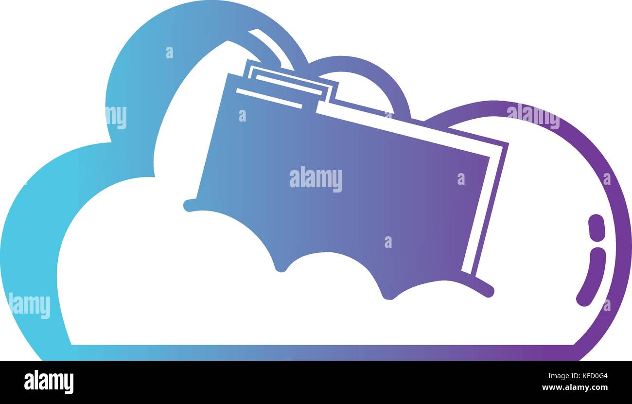 line cloud data with digital folder file Stock Vector Image & Art - Alamy